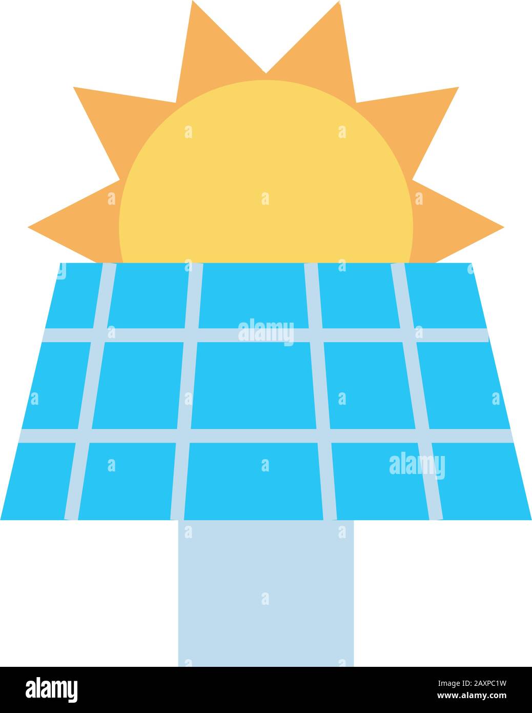 solar panel with sun flat style Stock Vector Image & Art - Alamy