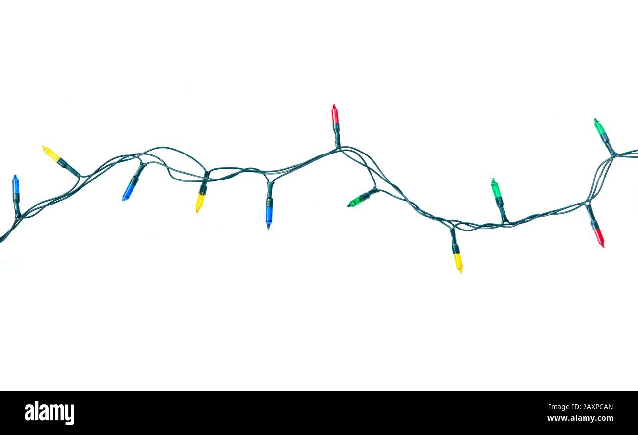 String of christmas lights isolated on white background With clipping ...