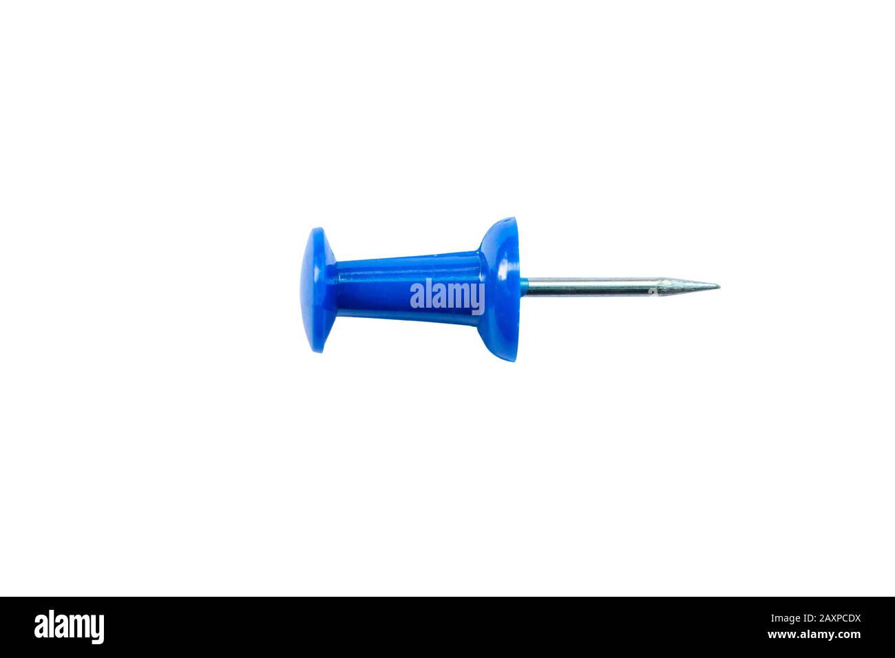 Blue push pin isolated on white background with clipping path Stock ...