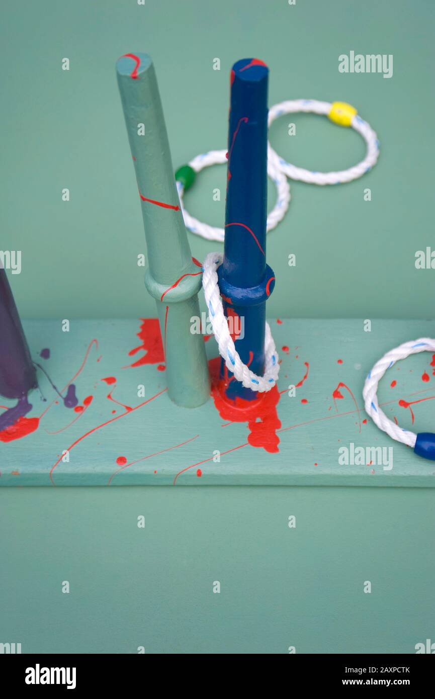 DIY throwing game for the kid's birthday Stock Photo - Alamy