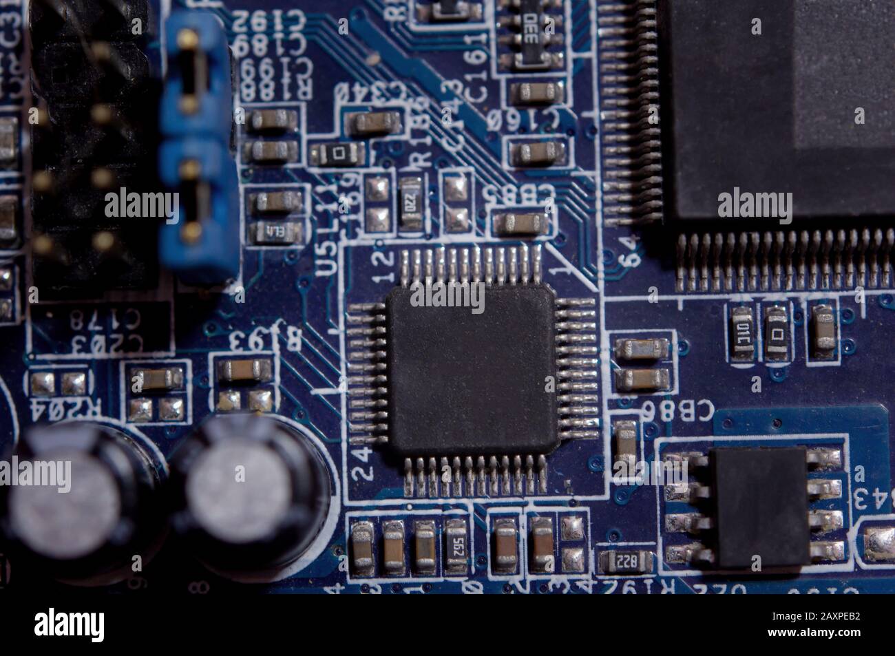Close up blank microchip on Electronic circuit board Stock Photo - Alamy