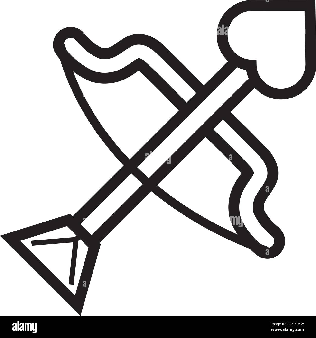 arch with arrow heart line style Stock Vector Image & Art - Alamy