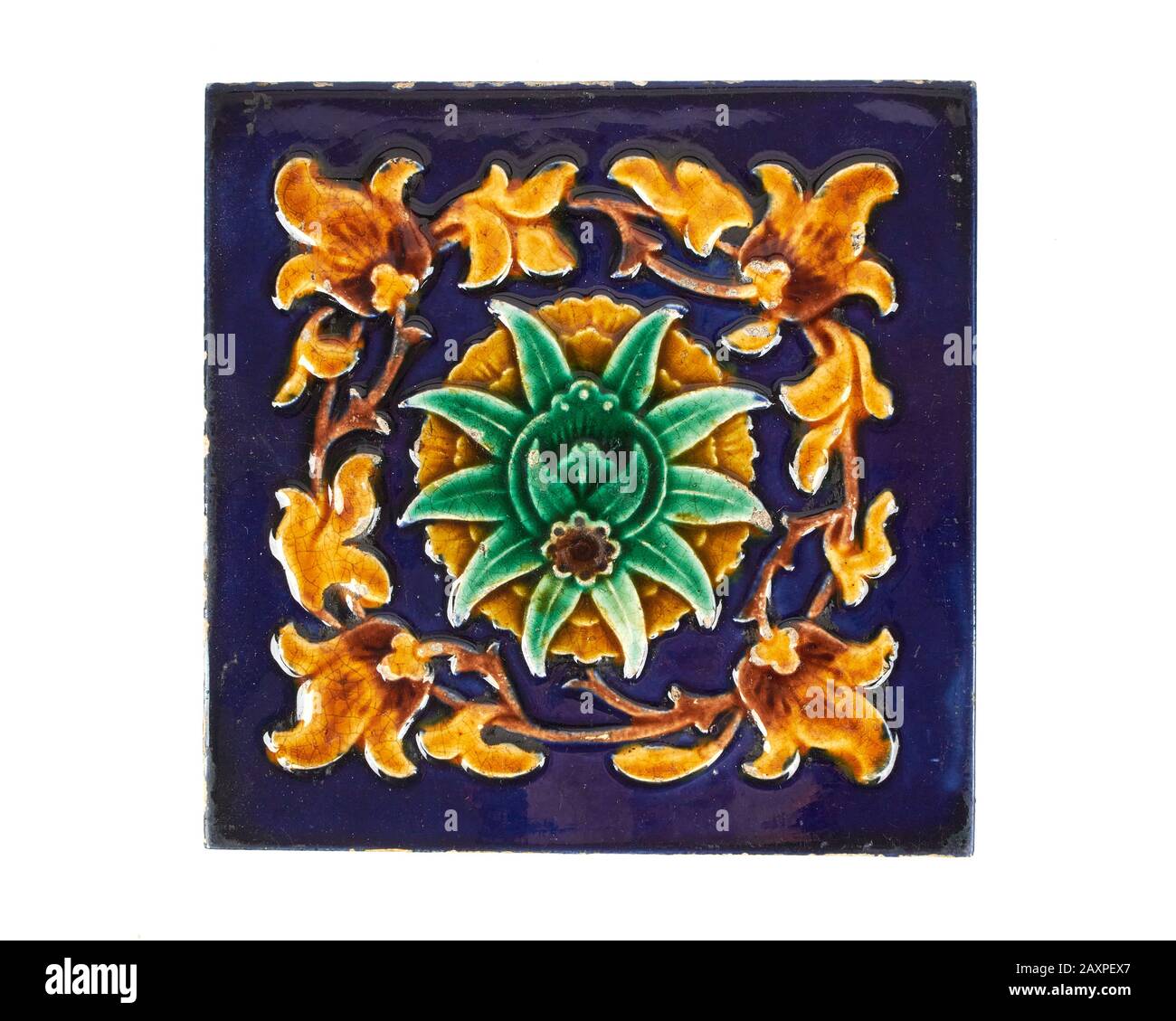 Antique 1890s Victorian pottery tile Stock Photo - Alamy