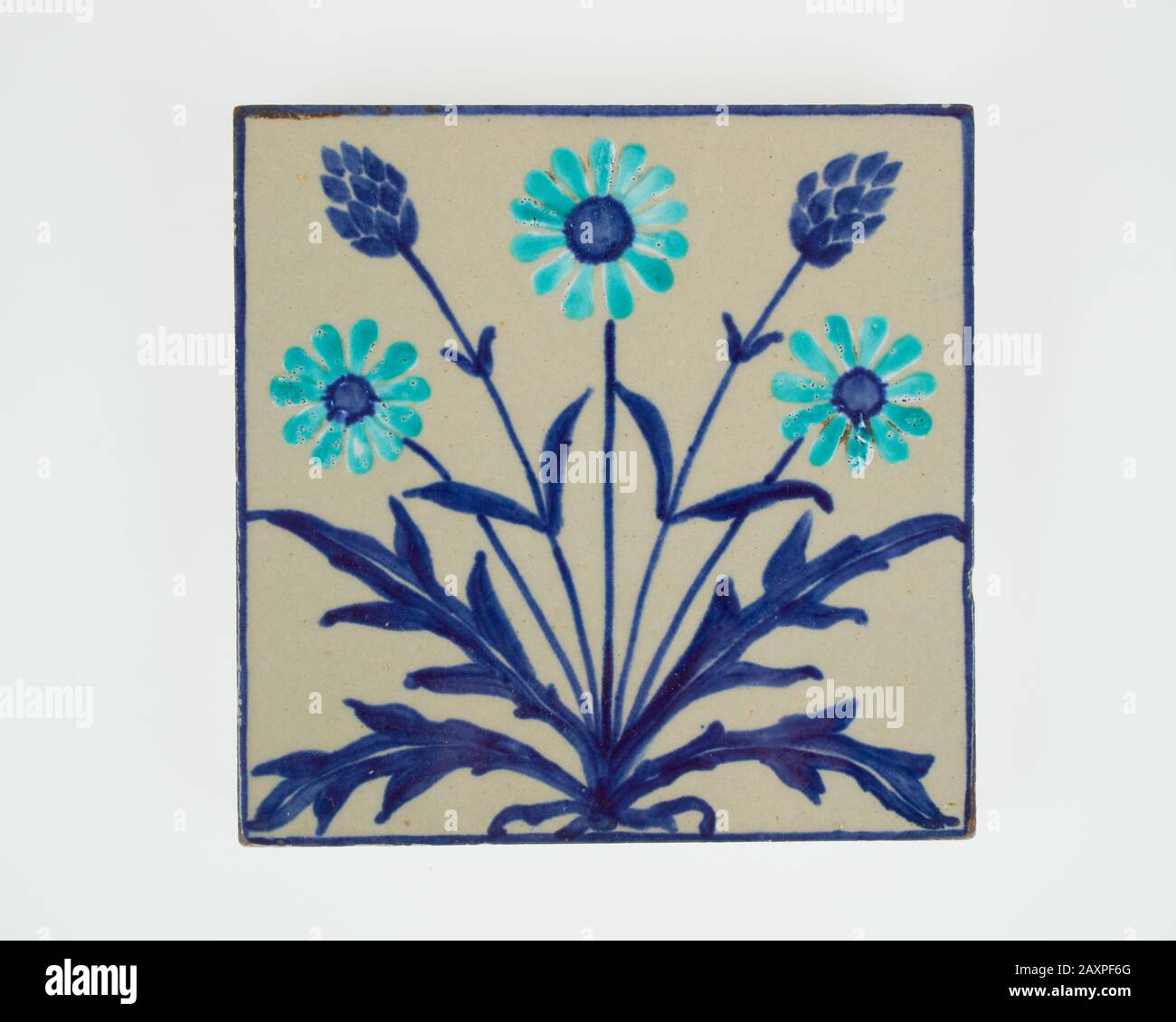 Antique 1890s Minton Arts and Crafts daisy pottery tile. 3 inches ...