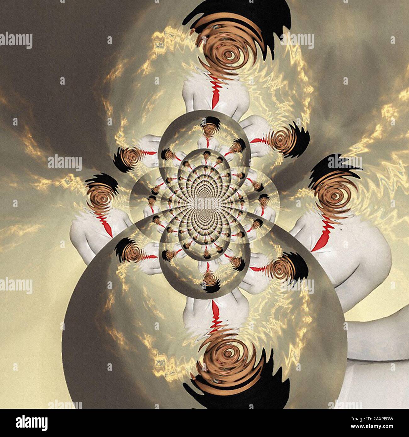 Faceless man. Mirrored fractal composition Stock Photo - Alamy