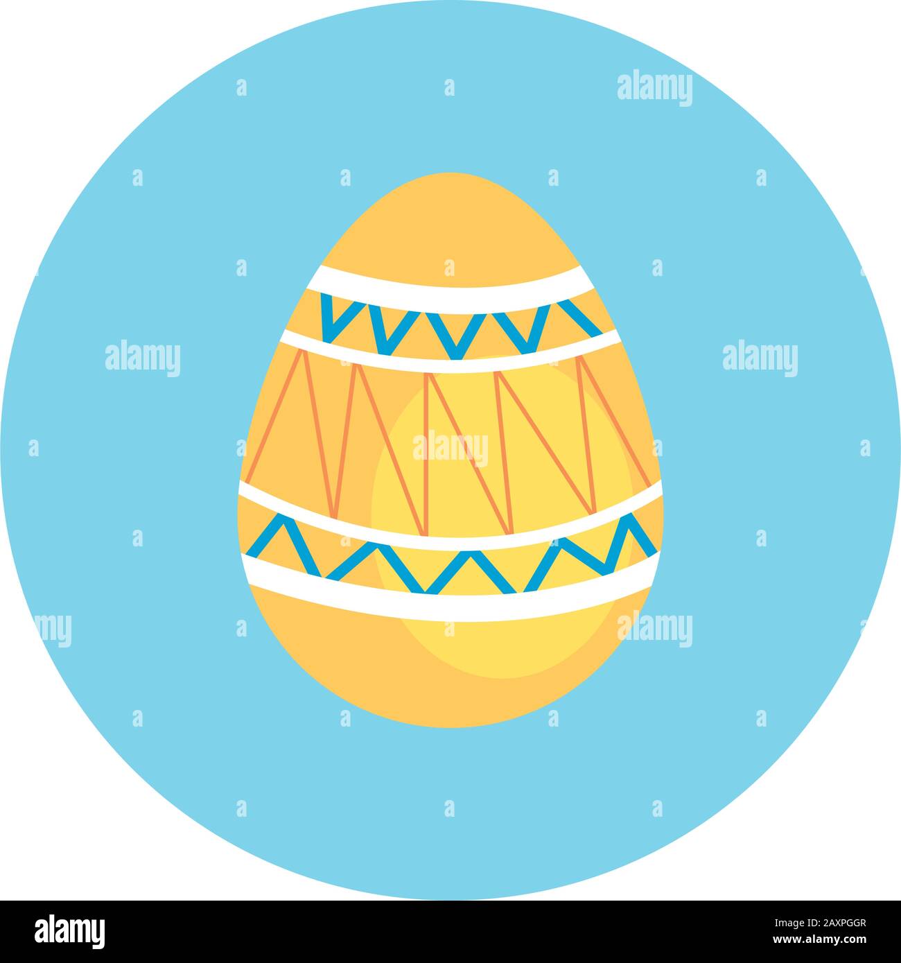 easter egg painted with lines and stripes block style Stock Vector ...
