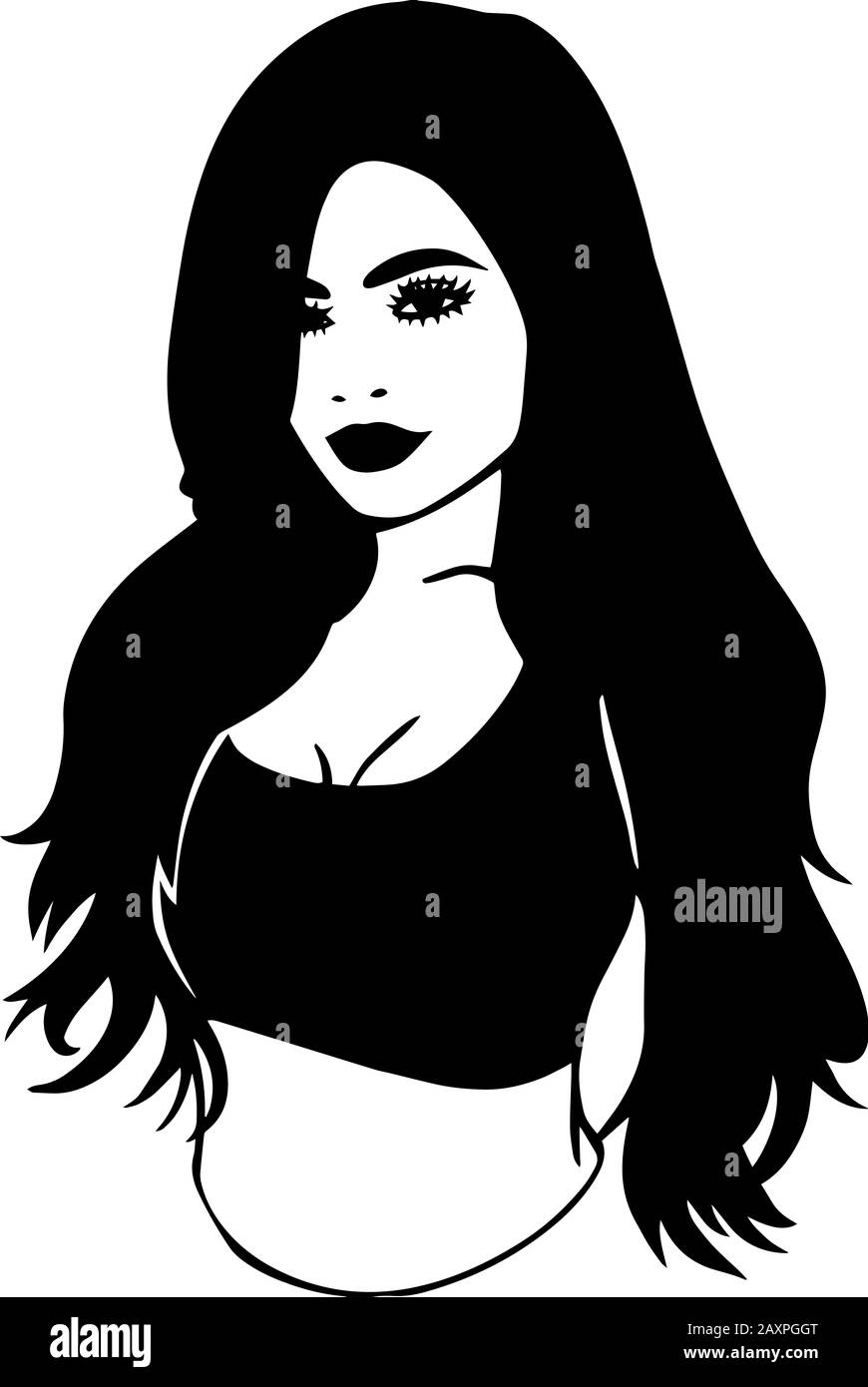 Simple black silhouette woman Cut Out Stock Images & Pictures - Alamy