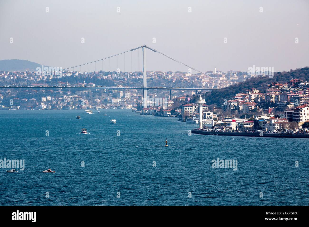 Skyline of Istanbul, Turkey. You can see the Bosphorus Bridge Stock ...