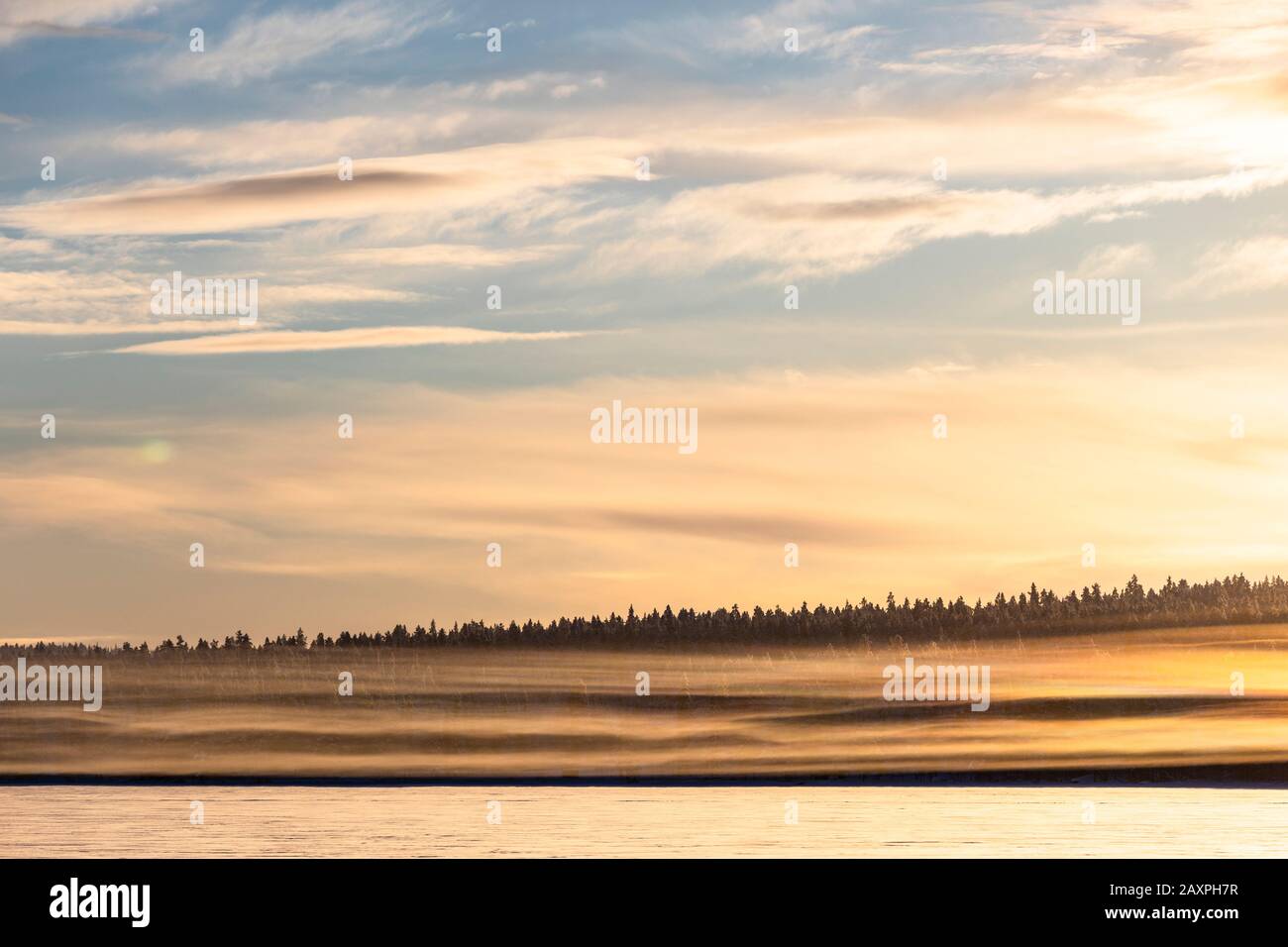 Finland, Lapland, Muonio, landscape with fog in winter Stock Photo - Alamy