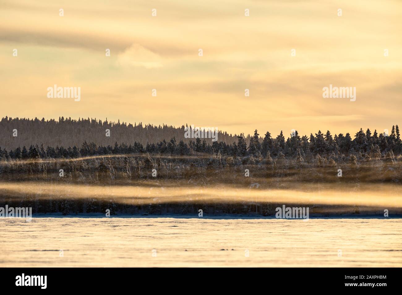 Finland, Lapland, Muonio, landscape with fog in winter Stock Photo - Alamy