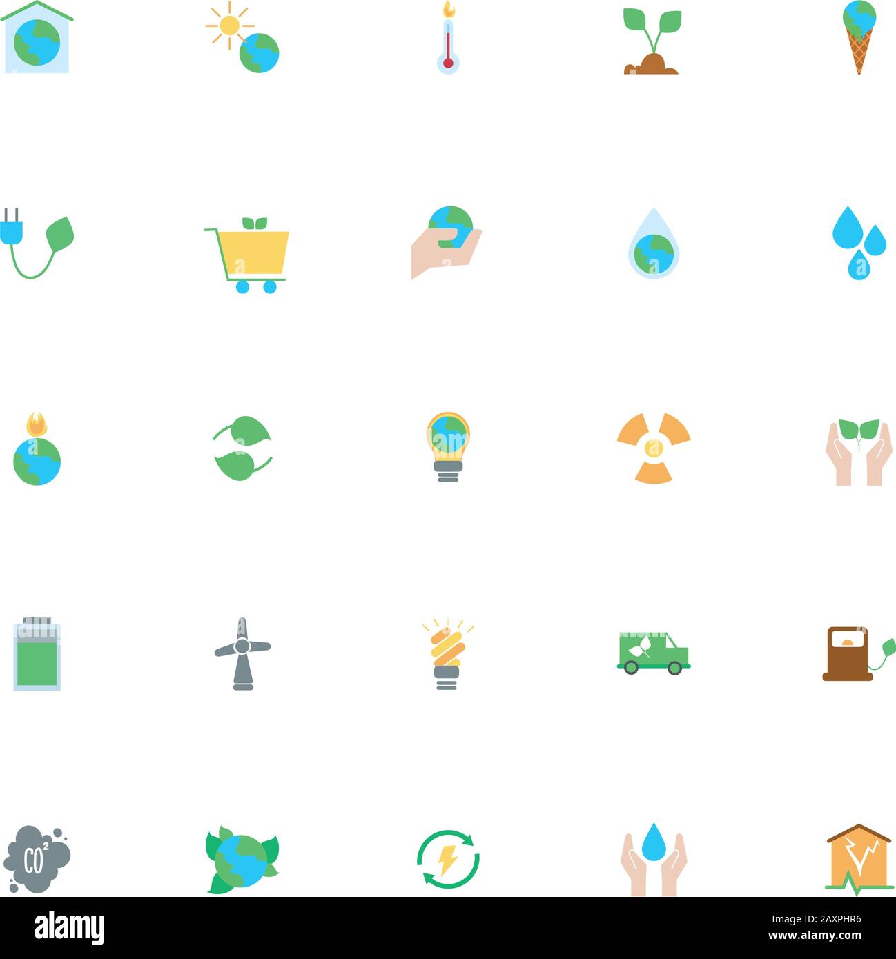 bundle of climate change set flat icons Stock Vector Image & Art - Alamy