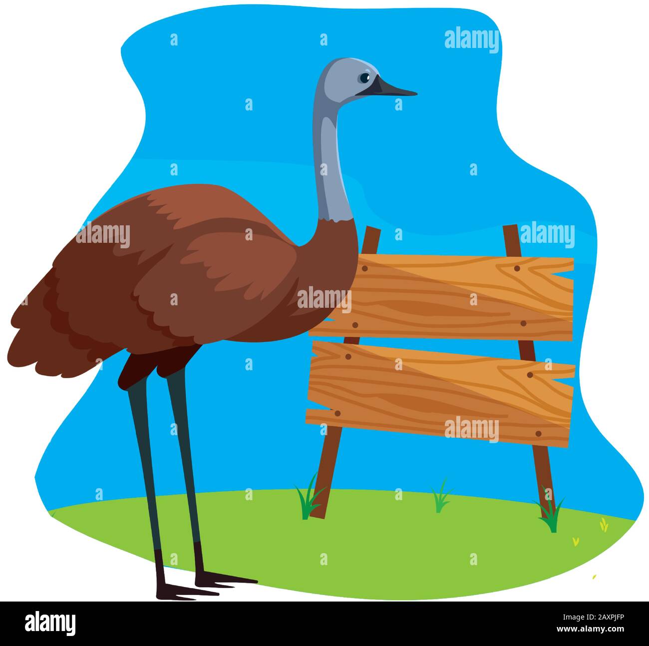 cute emu with background landscape vector illustration design Stock ...