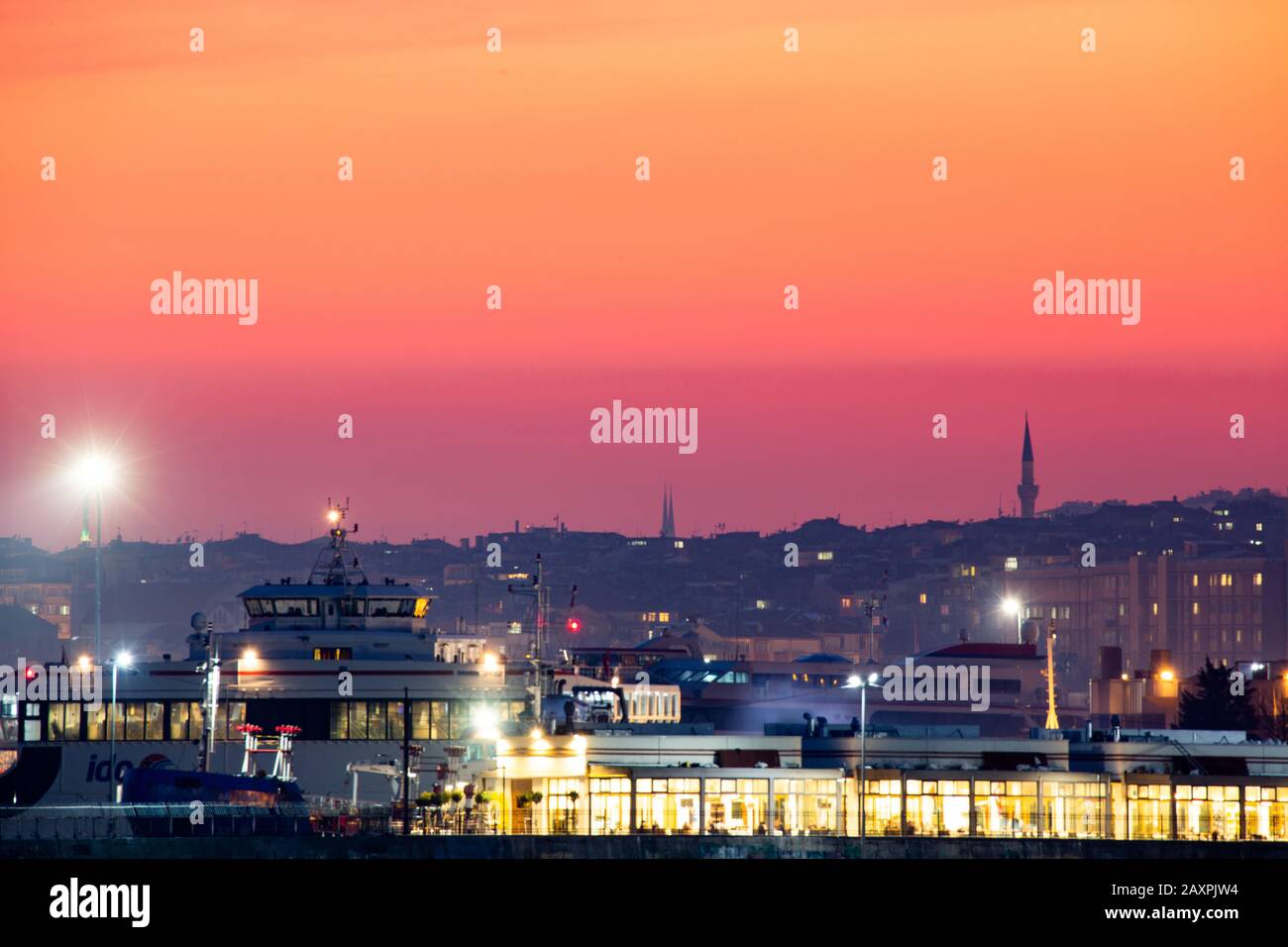 Evening light mood over Istanbul, skyline, atmospheric Stock Photo - Alamy