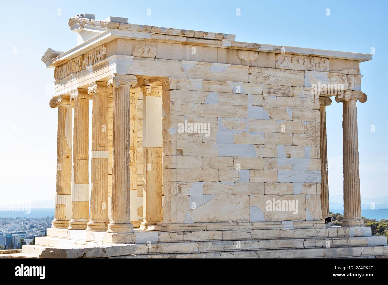 Details of ancient greek architecture on Acropolis citadel in Athens ...