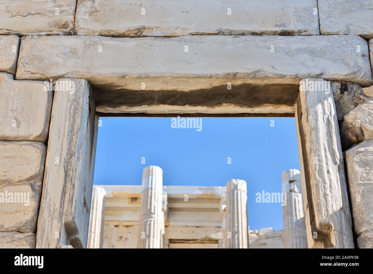 Details of ancient greek architecture on Acropolis citadel in Athens ...