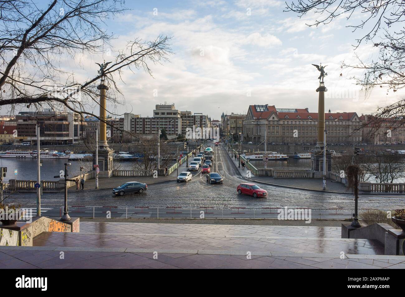 Prague, Bohemian / Czech Republic - 11-01-2020: Nice architecture in ...