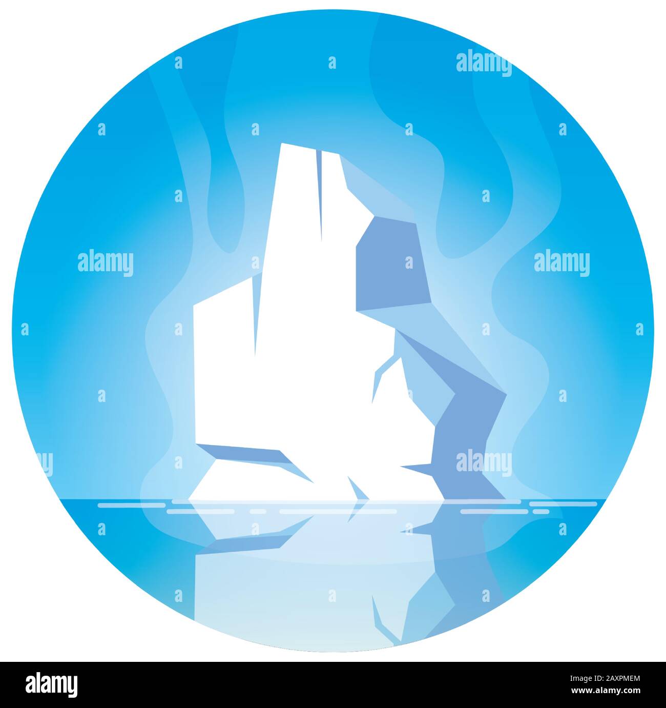 arctic landscape with blue sky and iceberg, north pole vector ...