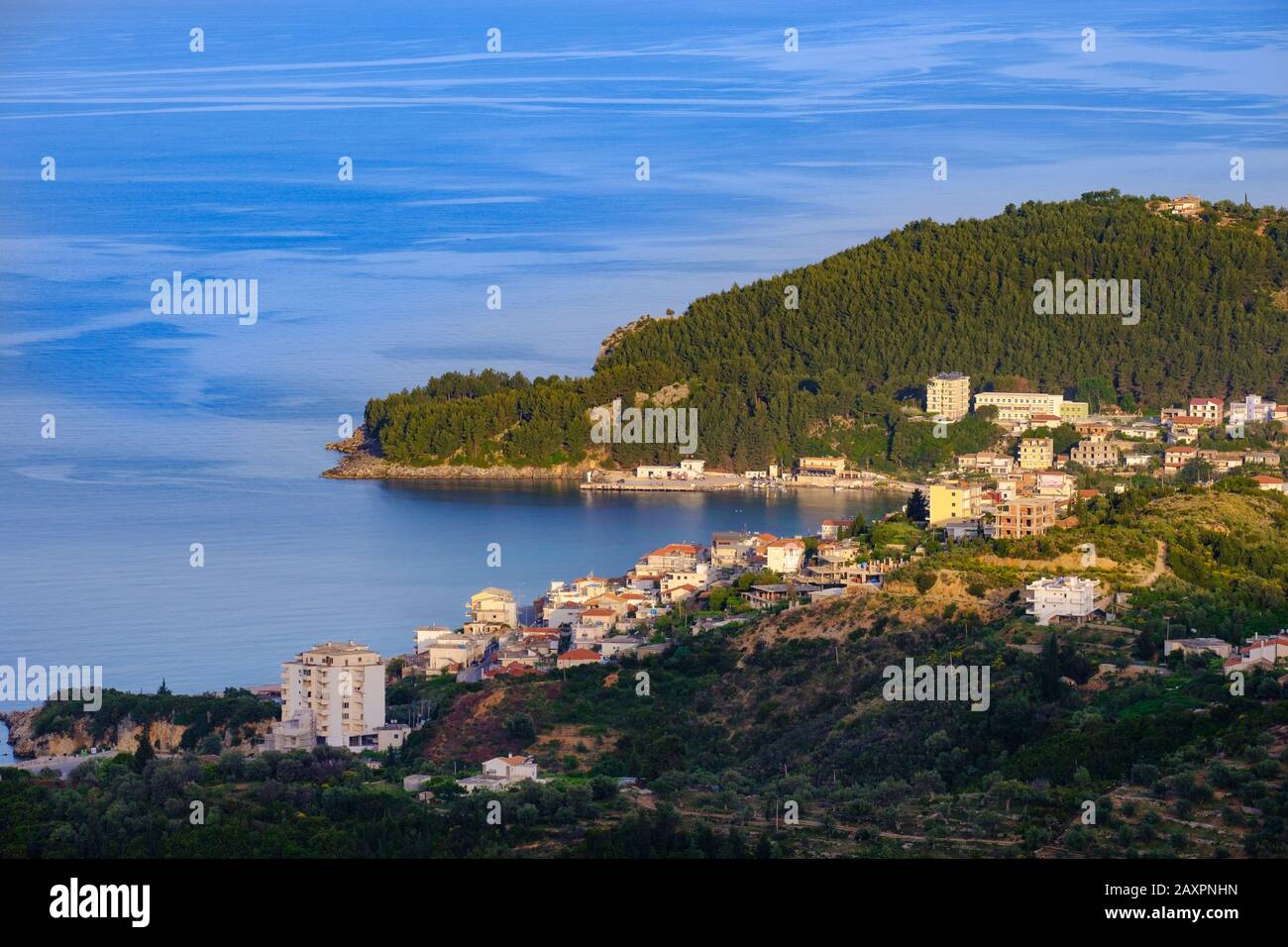 Beach resort Himara, Himarë, Albanian Riviera, Qark Vlora, Albania ...