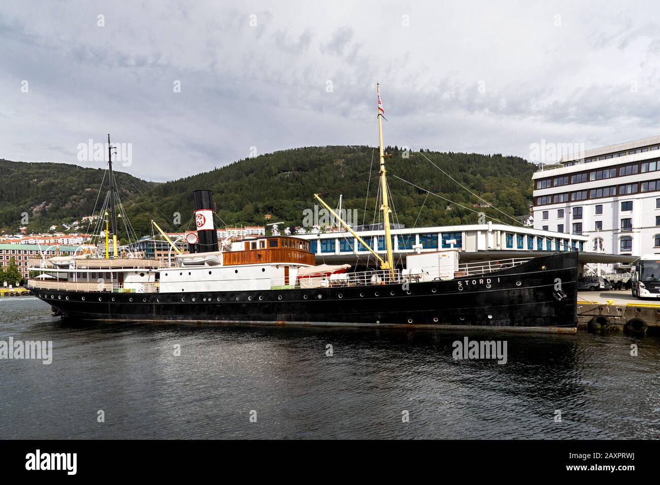 Veteran passenger steam ship Stord 1, built 1913. Berthed in the port ...