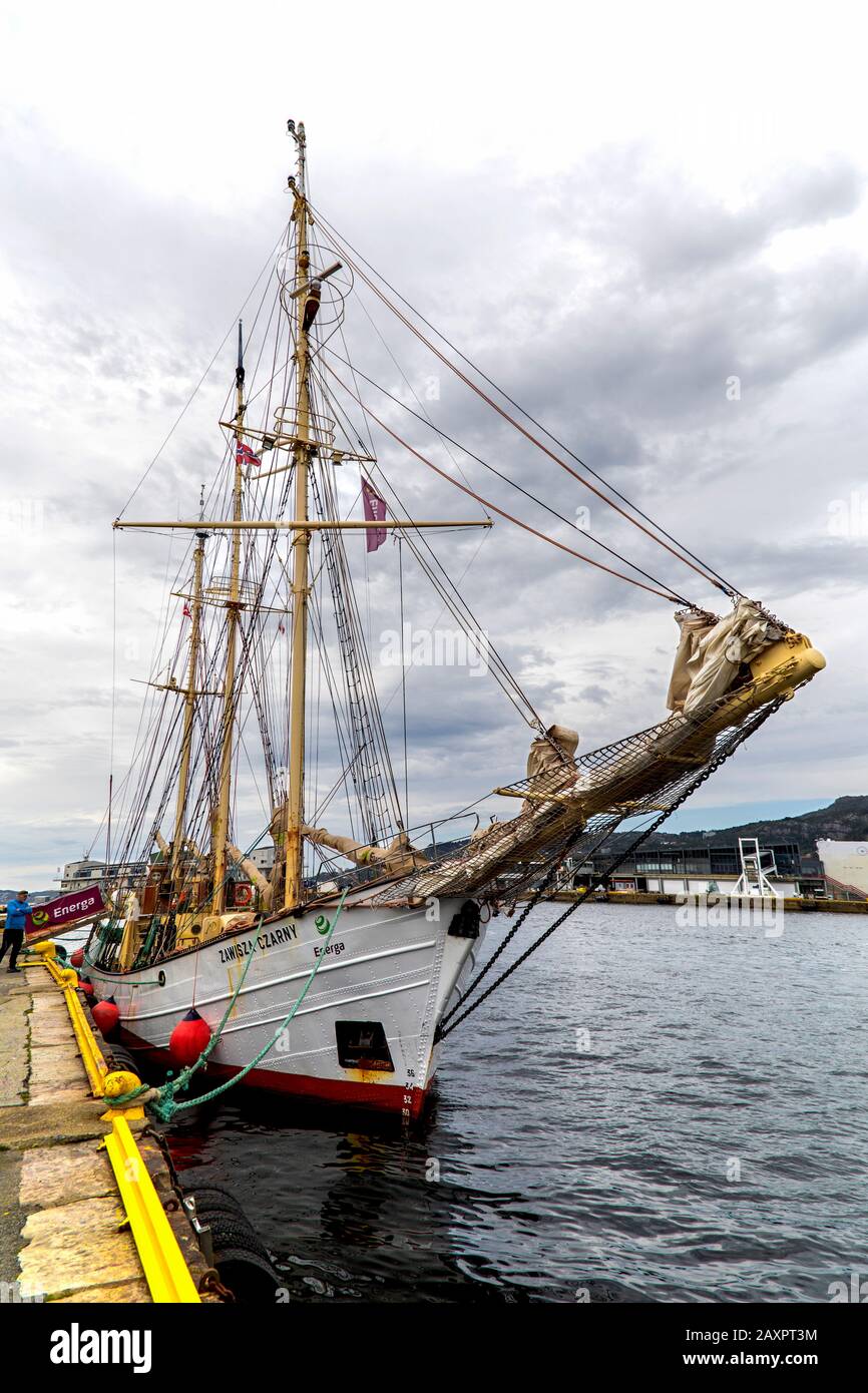 Tall ship, sailing yacht the Polish Zawisza Czarny (schooner built 1952 ...