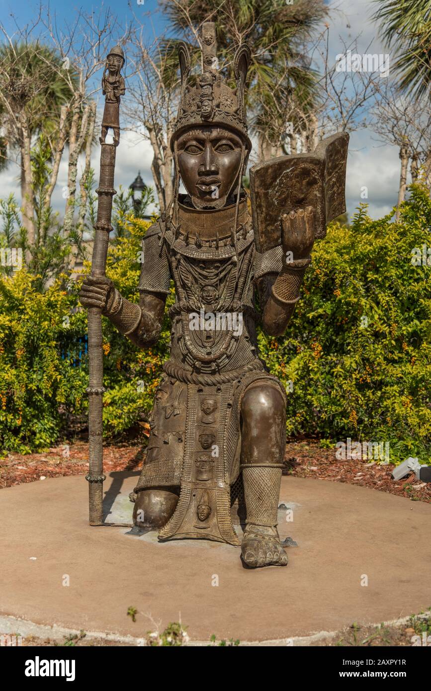 Black Statue outside of City Hall Eatonville, Florida USA Stock Photo ...