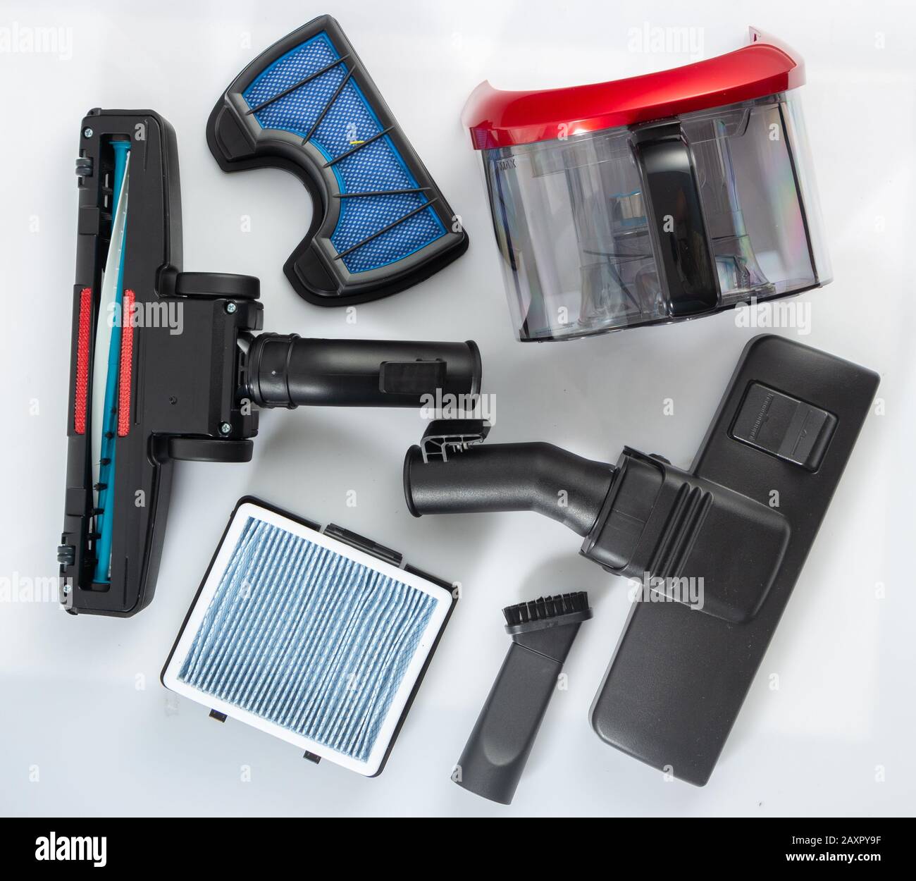 Set of vacuum cleaner accessories on a white background Stock Photo - Alamy