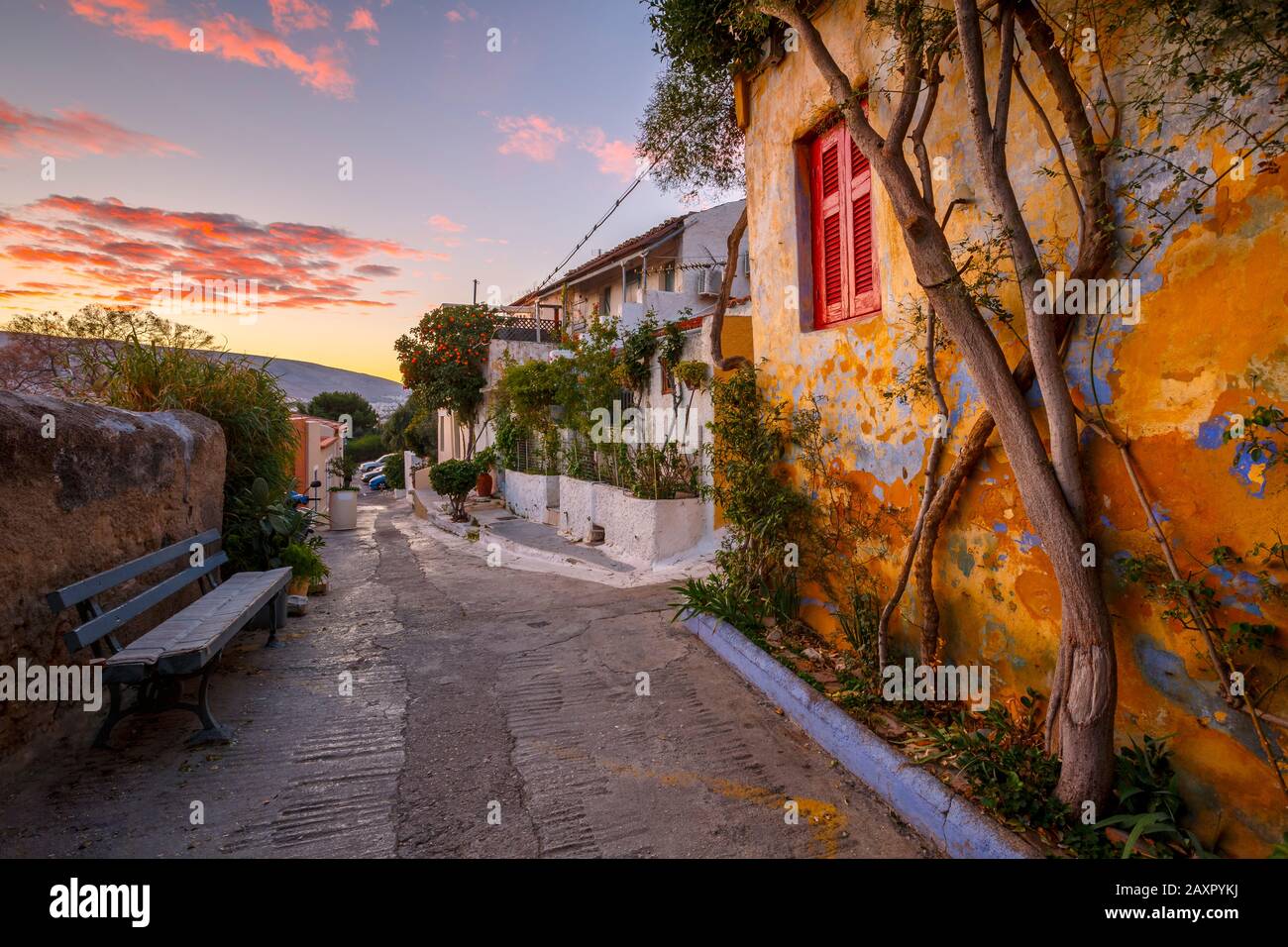 Anafiotika neighborhood in the old town of Athens, Greece Stock Photo ...