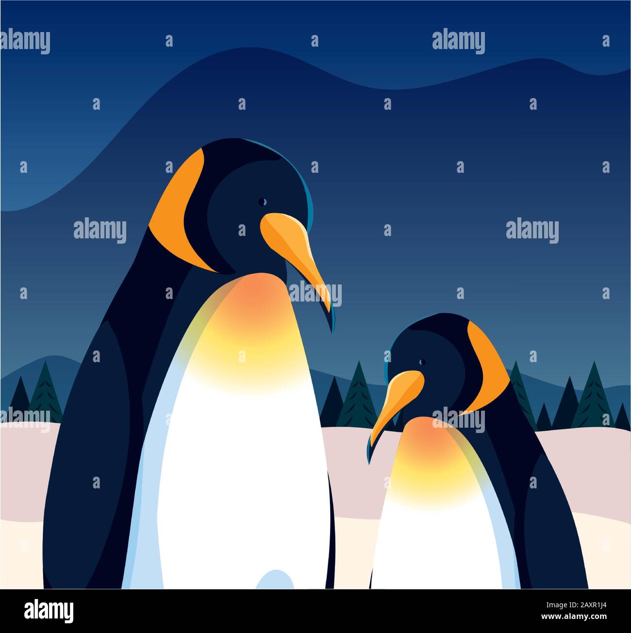 Arctic Landscape With Penguins