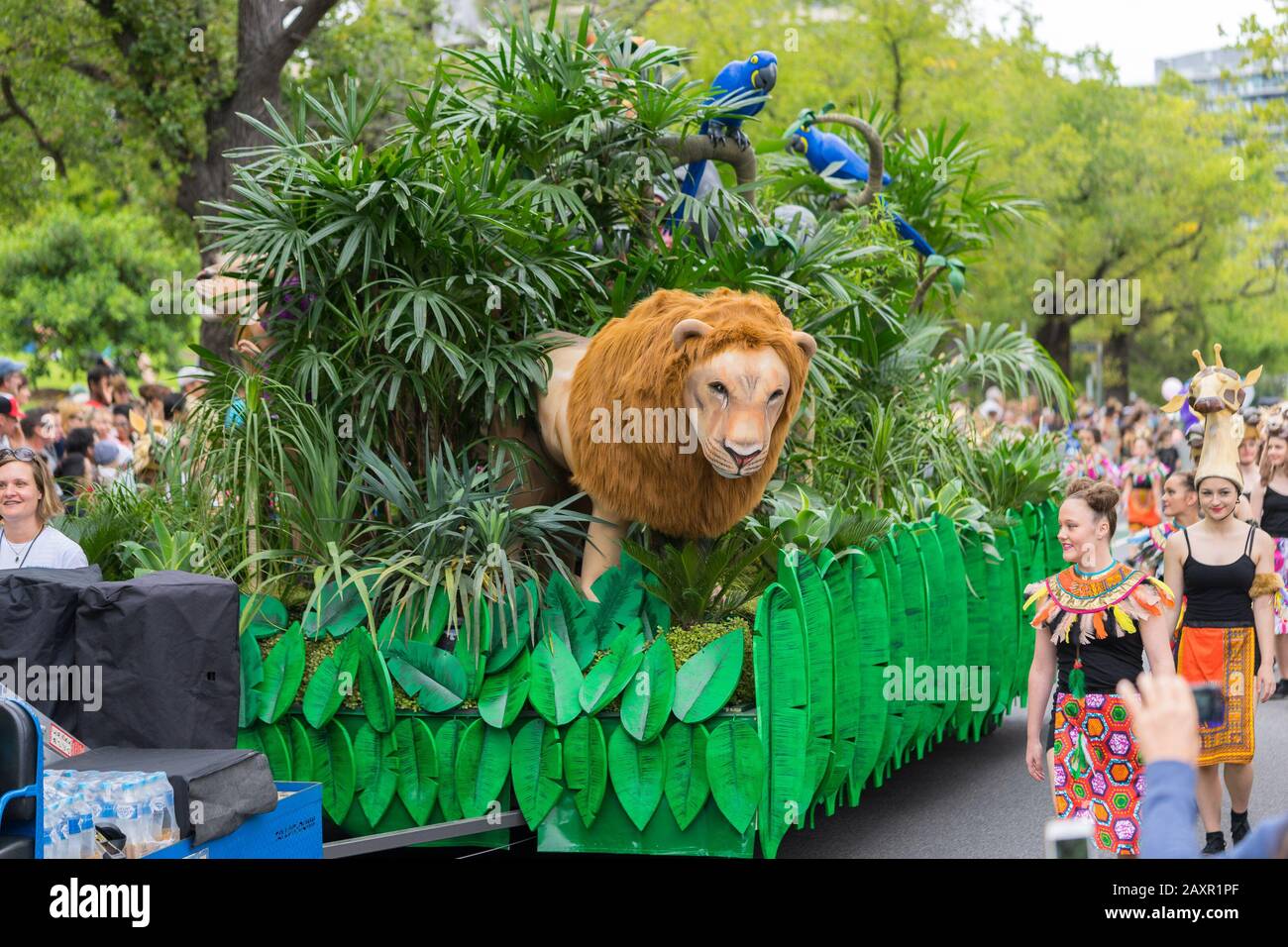 Melbourne, Australia - Mar 14, 2016: The annual Moomba parade on St ...