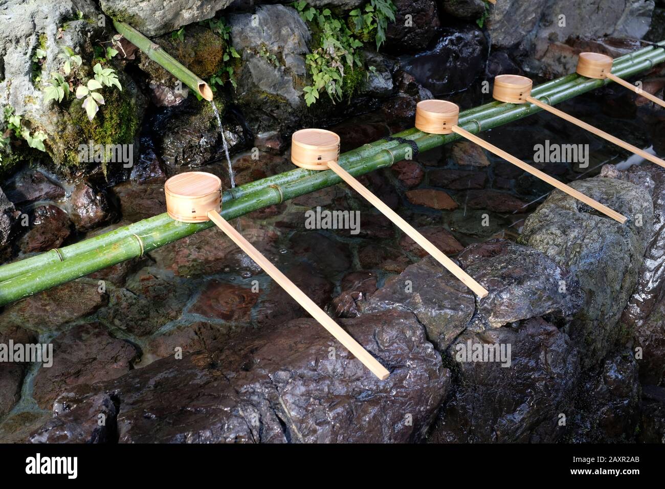 Water-filled basins, called chozubachi, are used by worshippers for ...