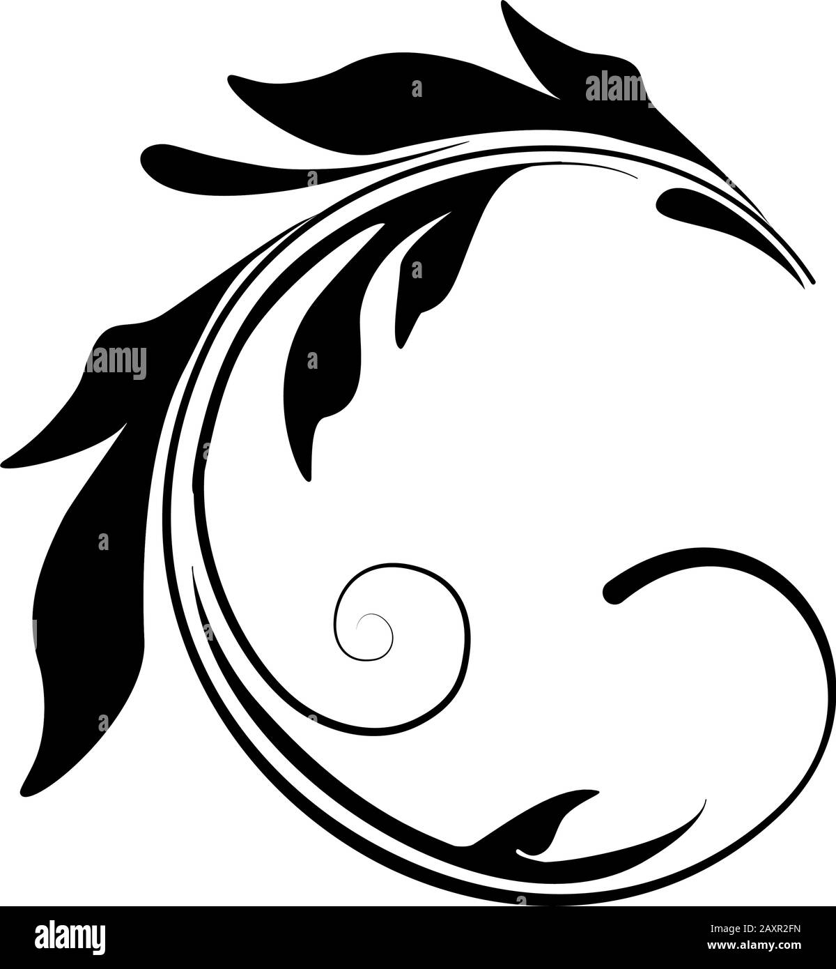 Vector of black and white calligraphy floral design Stock Vector Image ...