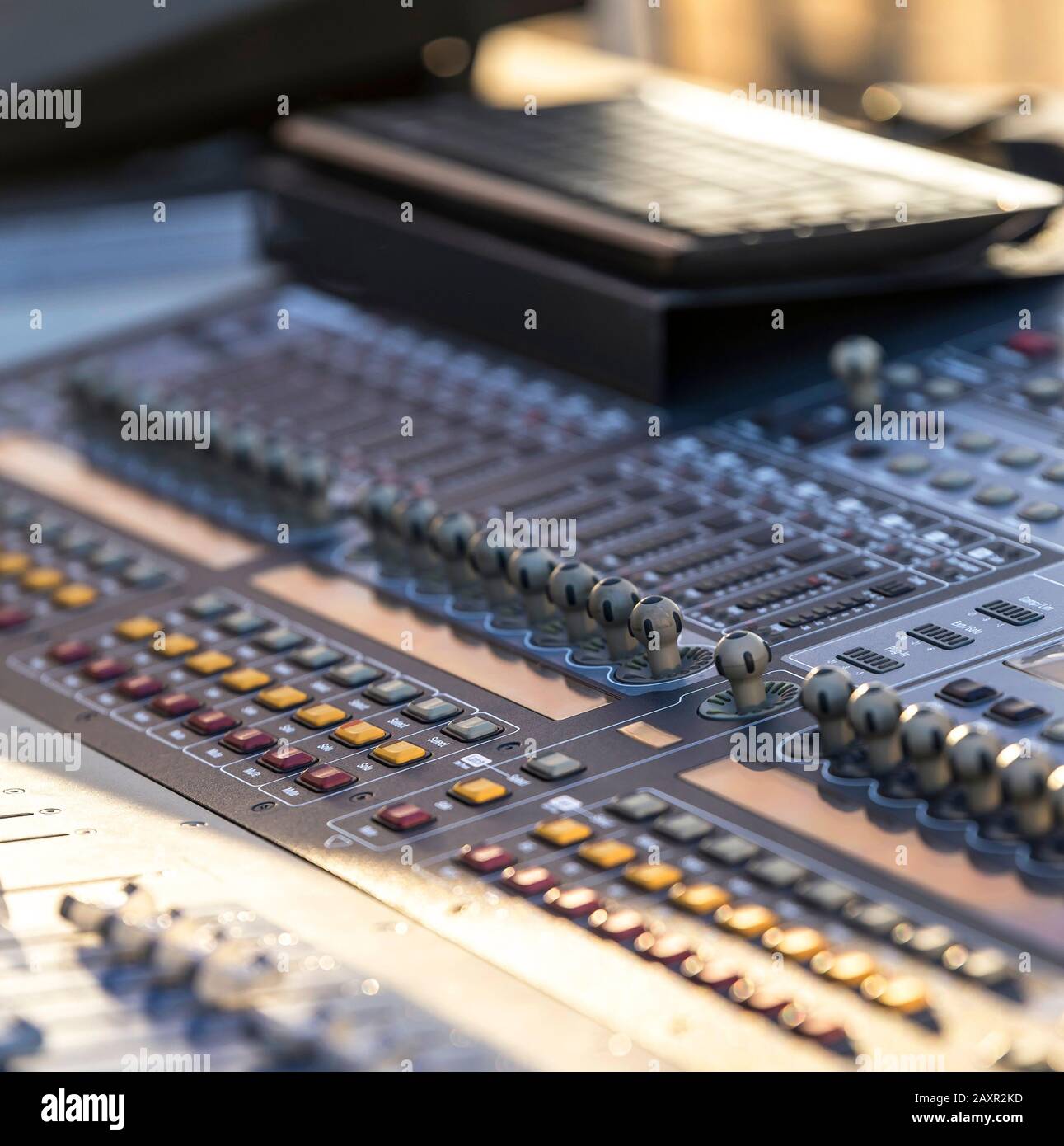 Real sound music mixer control panel ( musical concept Stock Photo - Alamy