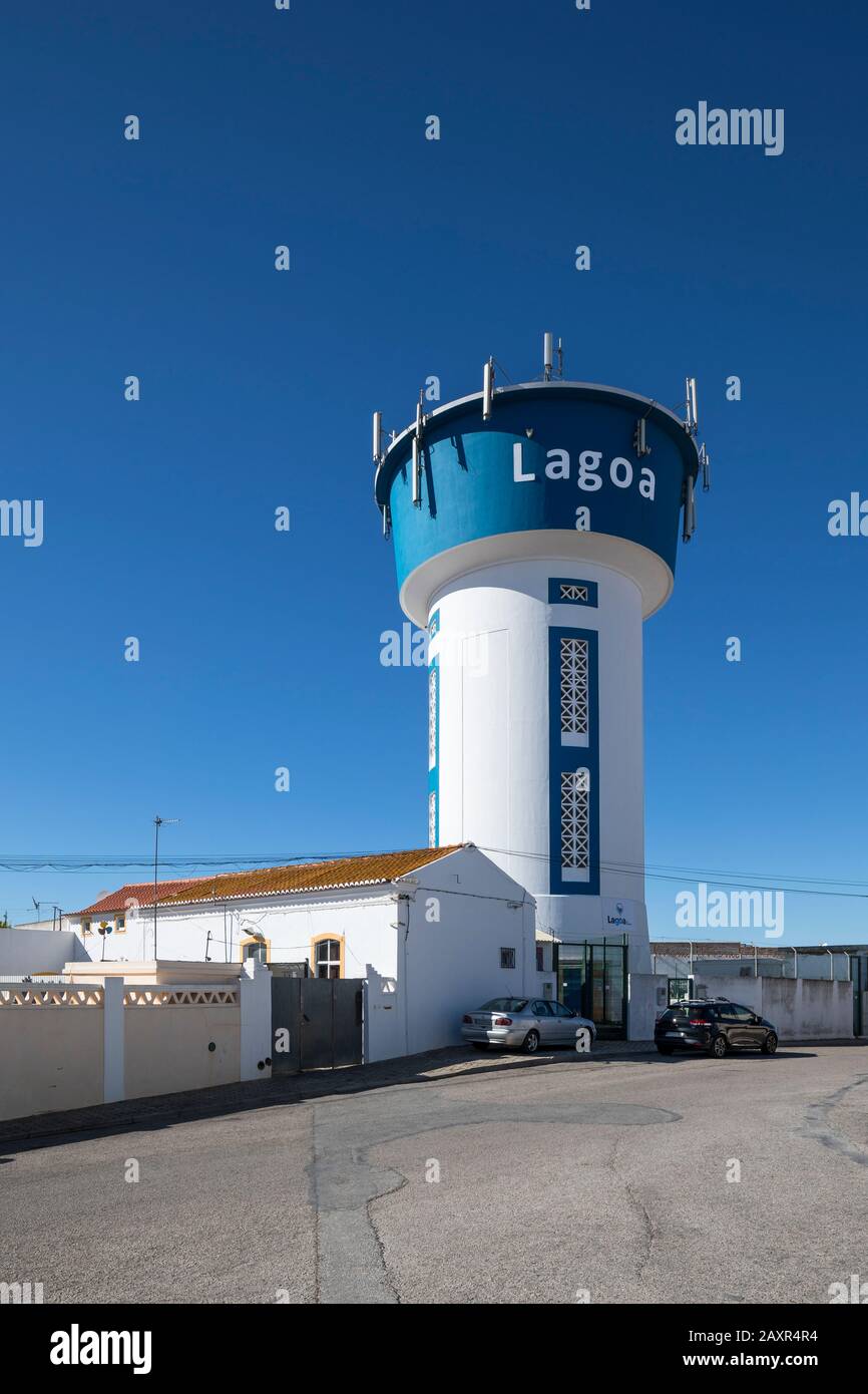 Water tower in the city of Lagoa, Algarve, Faro district, Portugal ...