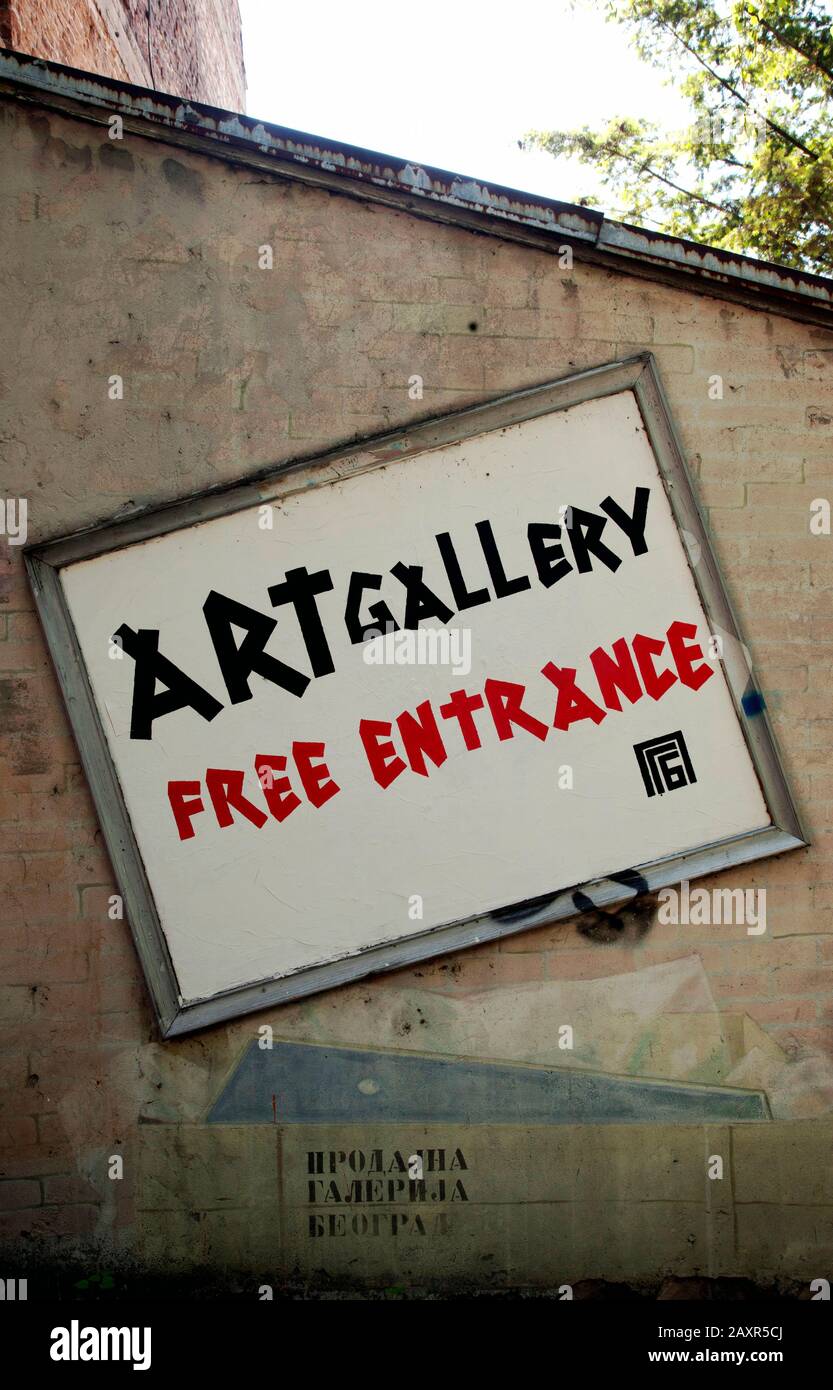 Sign, Gallery, Belgrade, Serbia Stock Photo - Alamy