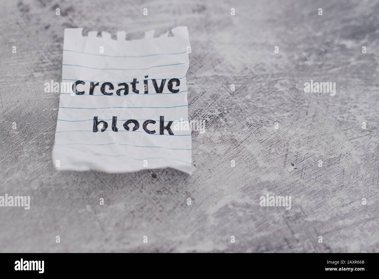 lack of inspiration or motivation conceptual still-life, scrunched ...