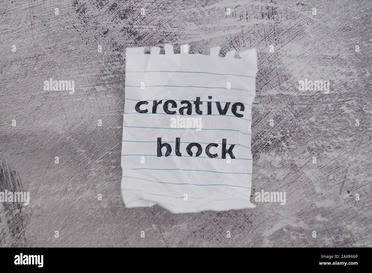 lack of inspiration or motivation conceptual still-life, scrunched ...