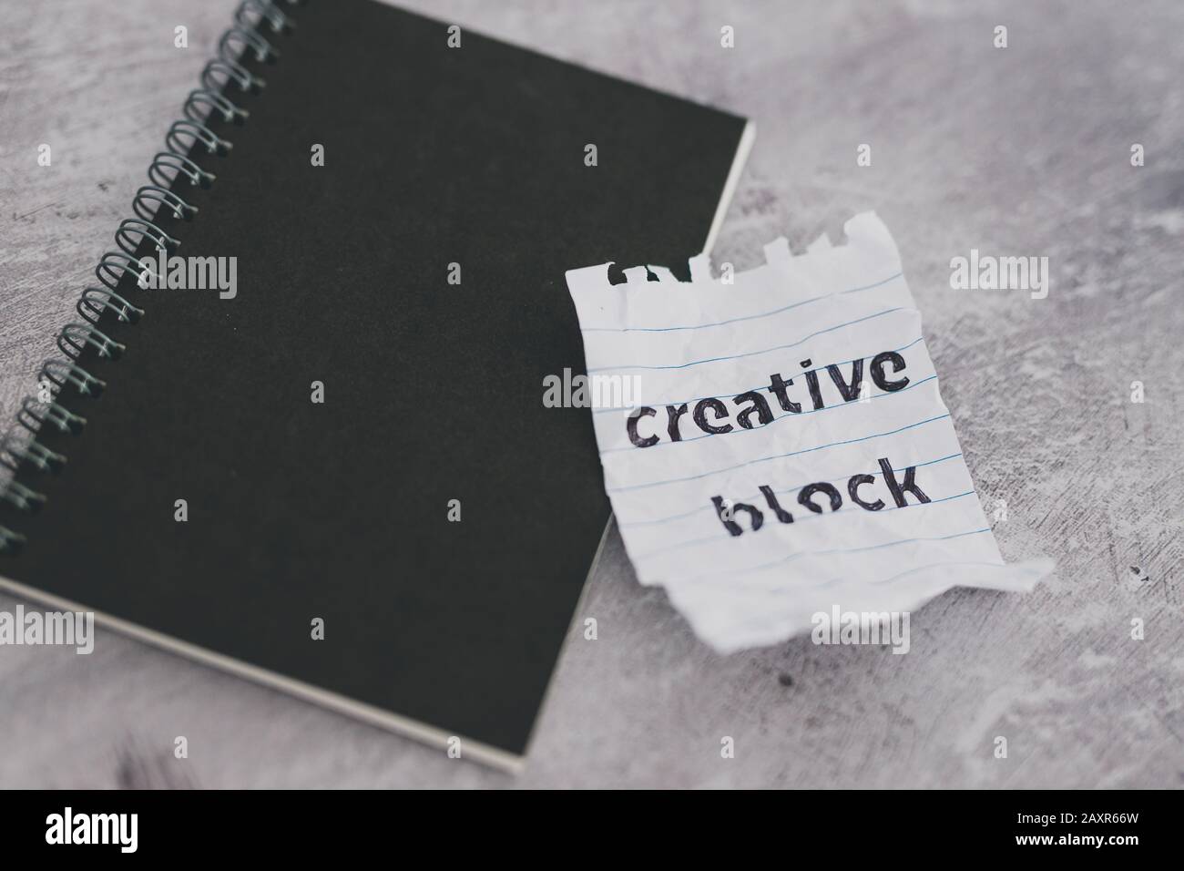 lack of inspiration or motivation conceptual still-life, scrunched ...