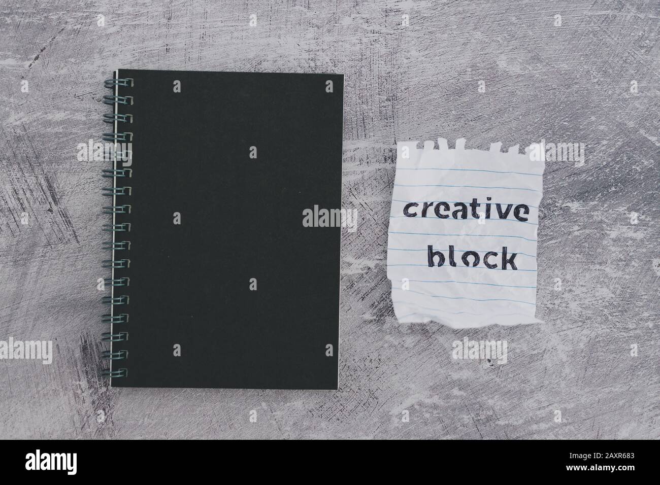 lack of inspiration or motivation conceptual still-life, scrunched ...