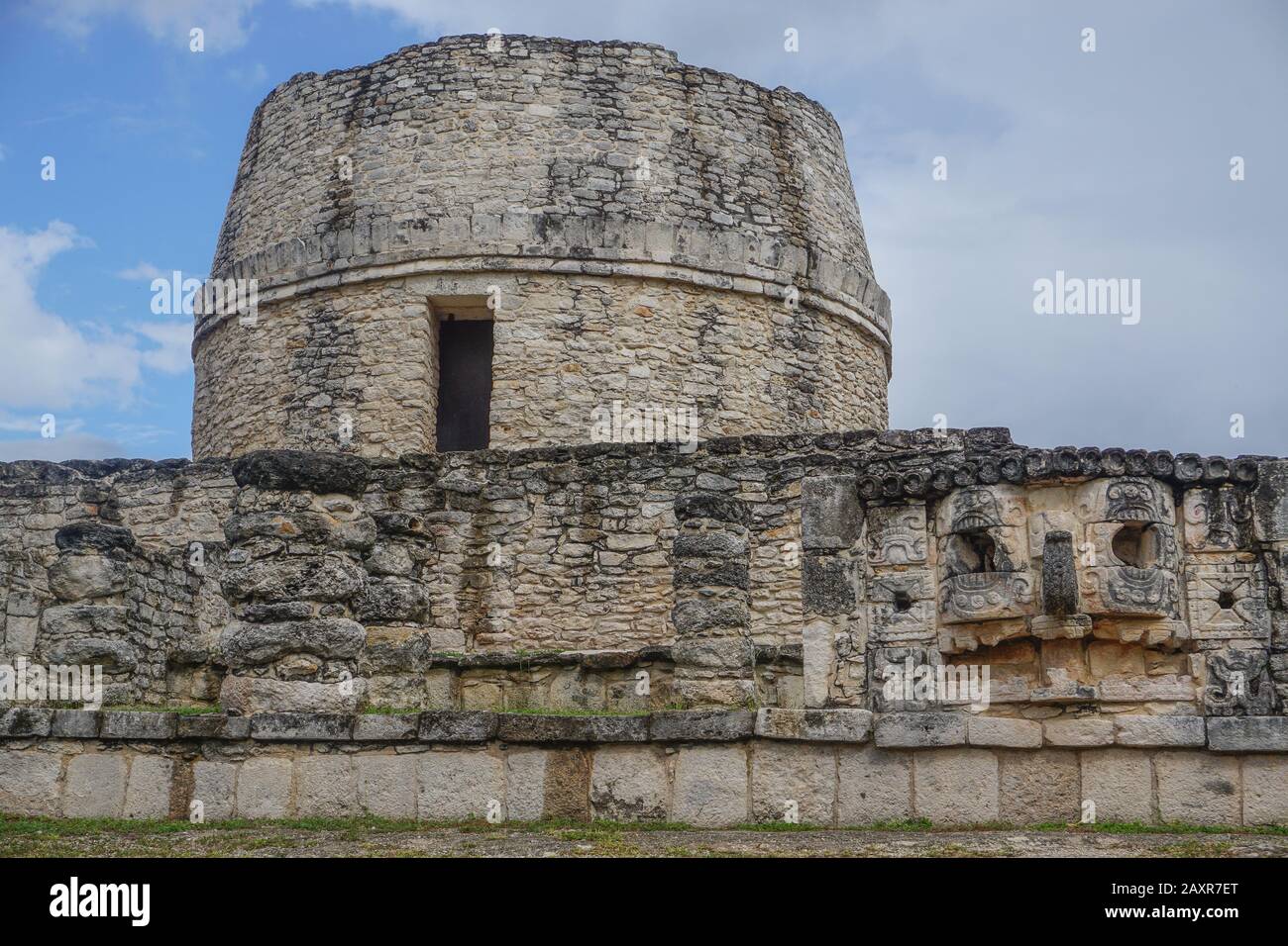 Mayapan, Yucatan, Mexico: El Templo Redondo -- The Round Temple -- with ...