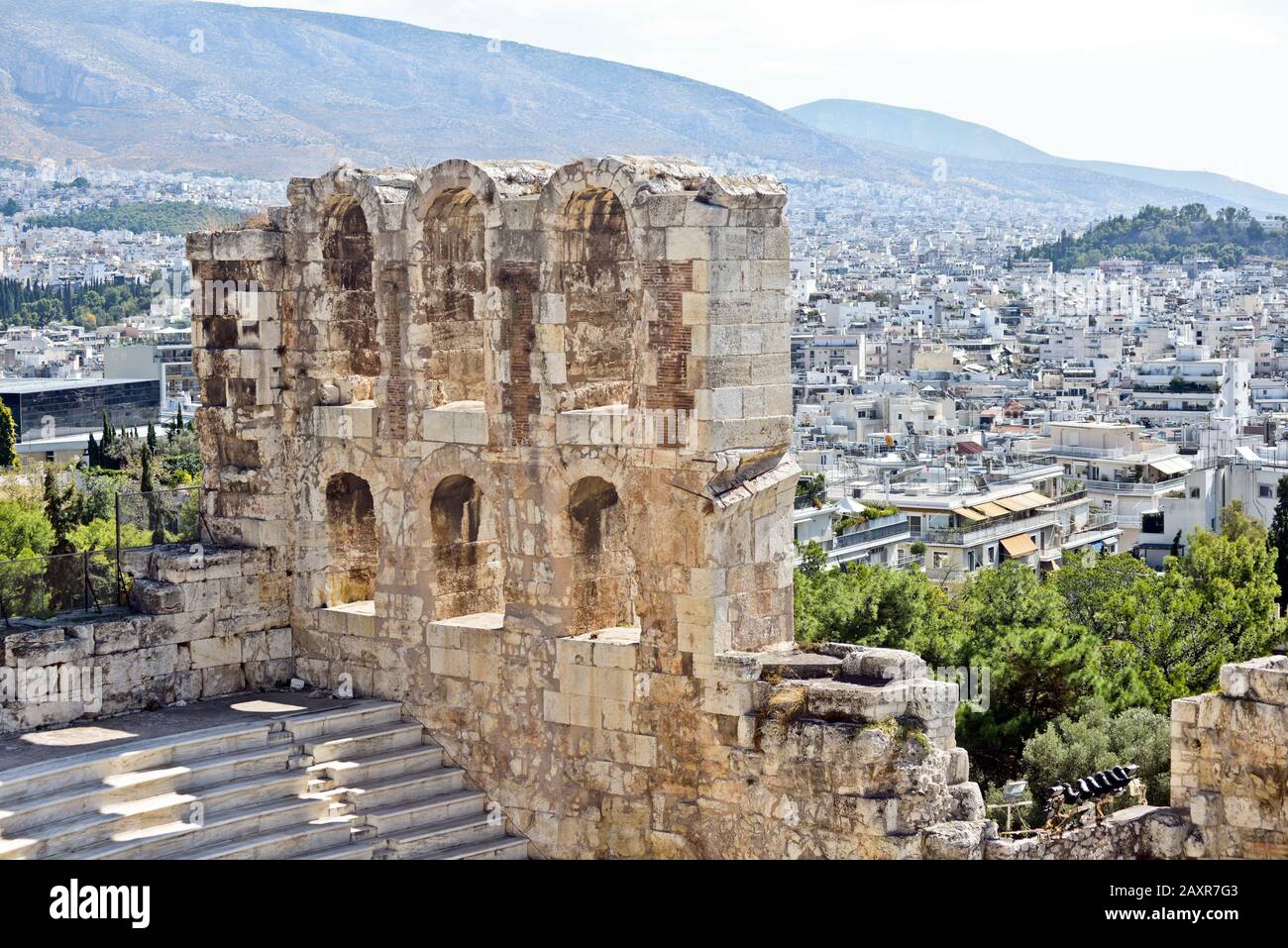 The Odeion of Herodes Atticus, Acropolis of Athens, Greece Stock Photo ...