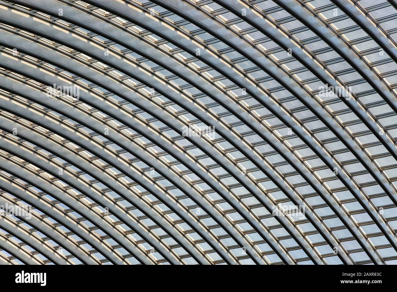 Roof detail in Liege station, Gare de Liege-Guillemins, designed by the ...