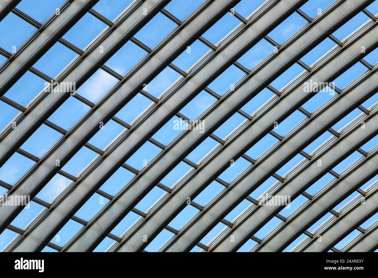 Roof detail in Liege station, Gare de Liege-Guillemins, designed by the ...