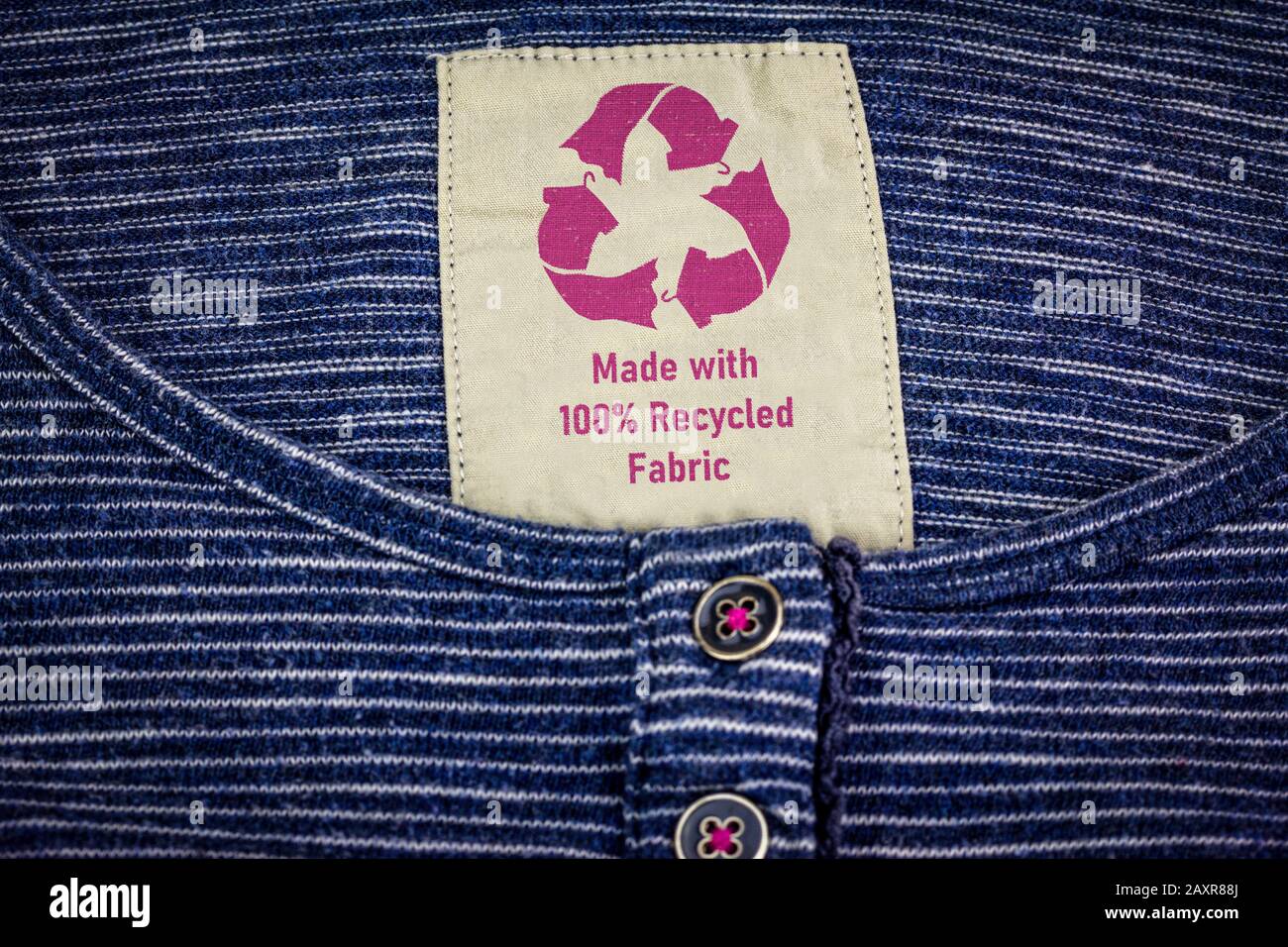 T shirt with made with recycled fabric label sustainable fashion and ...
