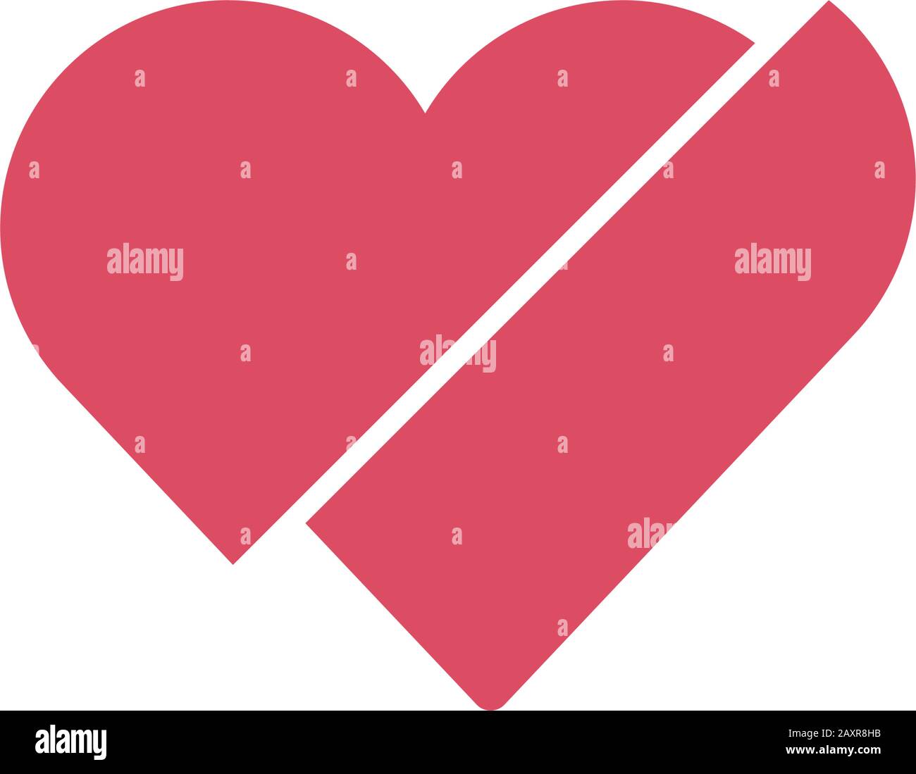 Heart cut in half , shifted heart. Stock Vector illustration isolated ...