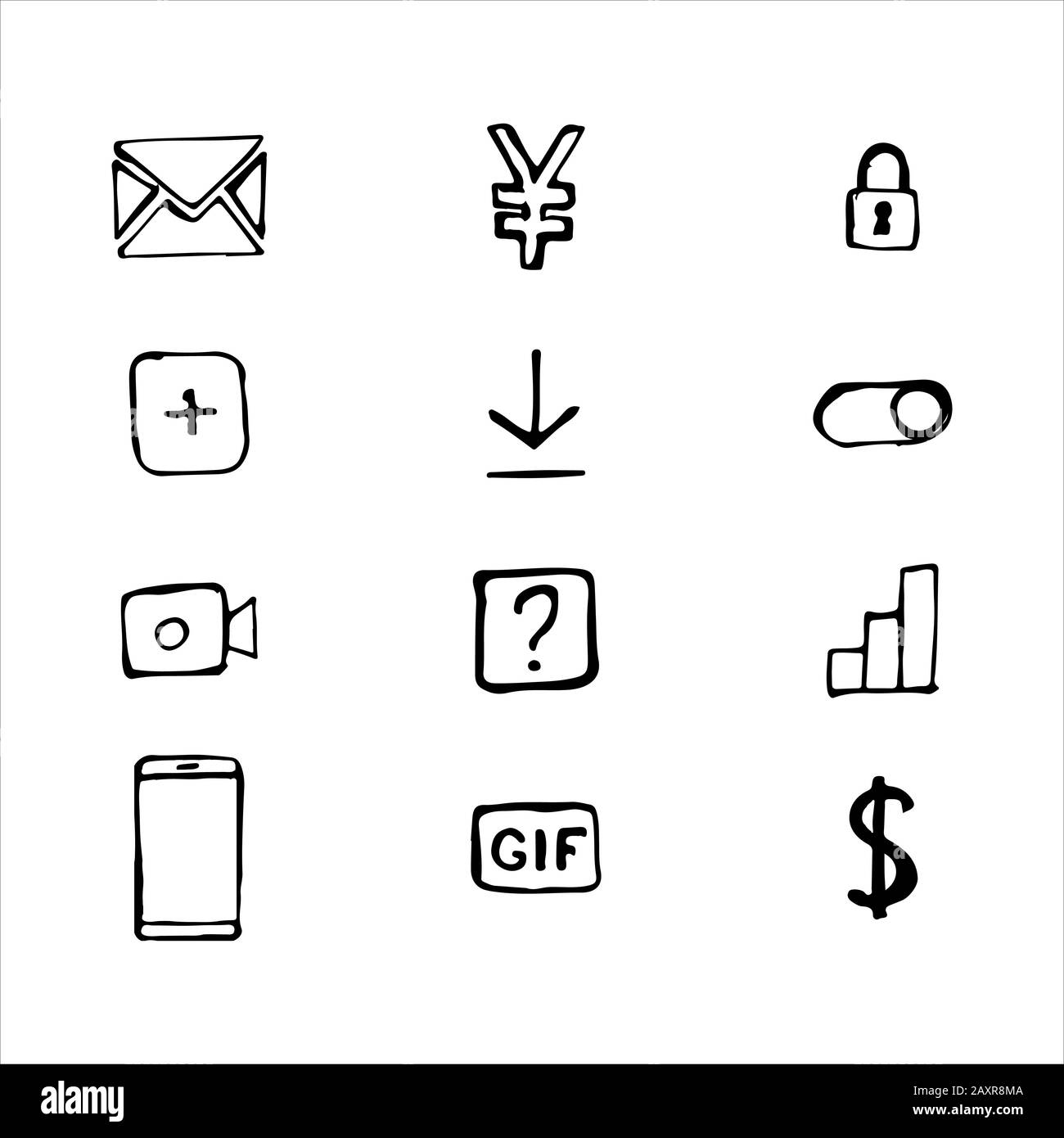 Money icons hand drawn Stock Vector Images - Alamy