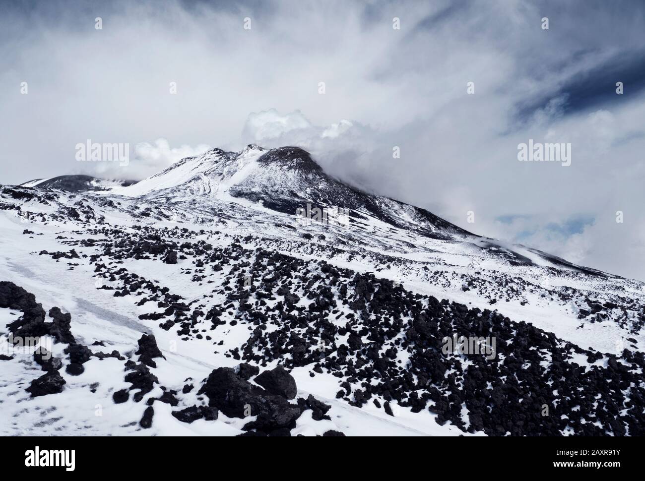 Hike to Etna. View of the main crater Stock Photo - Alamy