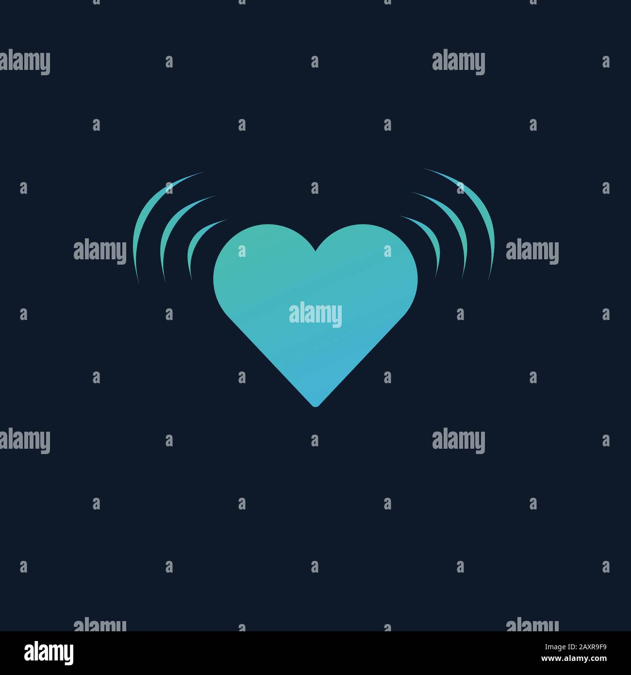 Vibrating Heart Beating with impolse signal. Shaking heart. Stock ...