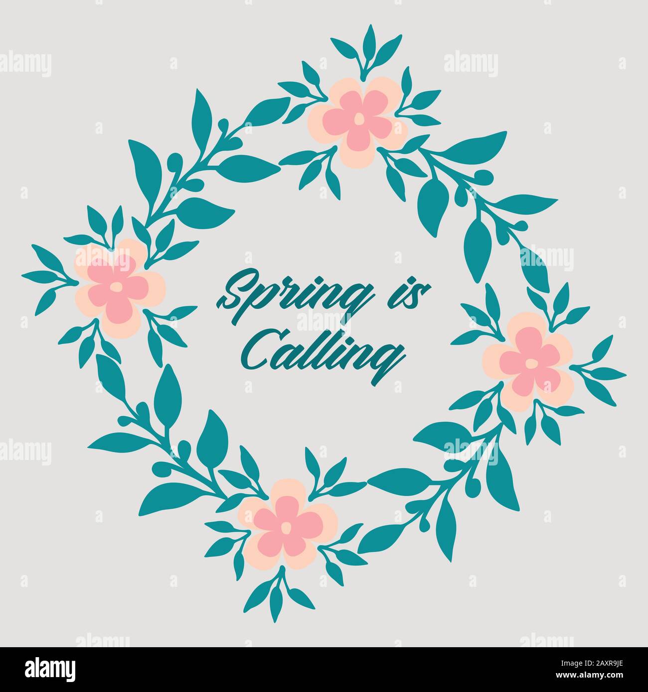 Elegant pattern of leaf and floral frame, for spring invitation card ...