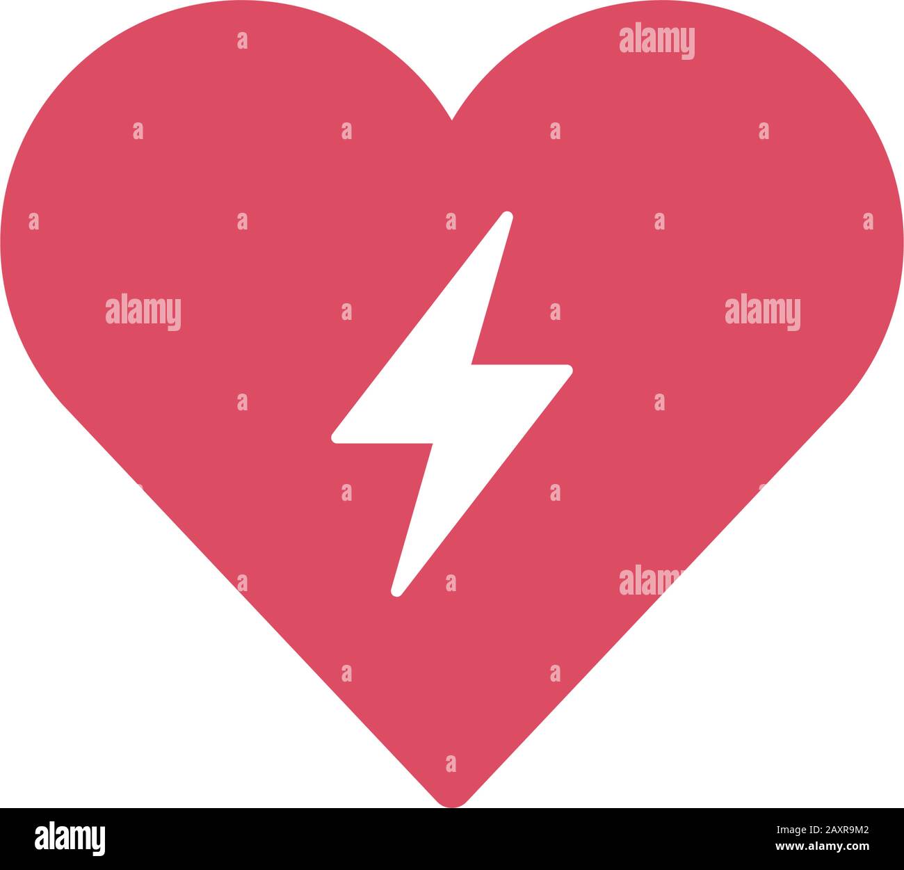 Illustration of heart with a lightning icon, charging heart. Stock ...
