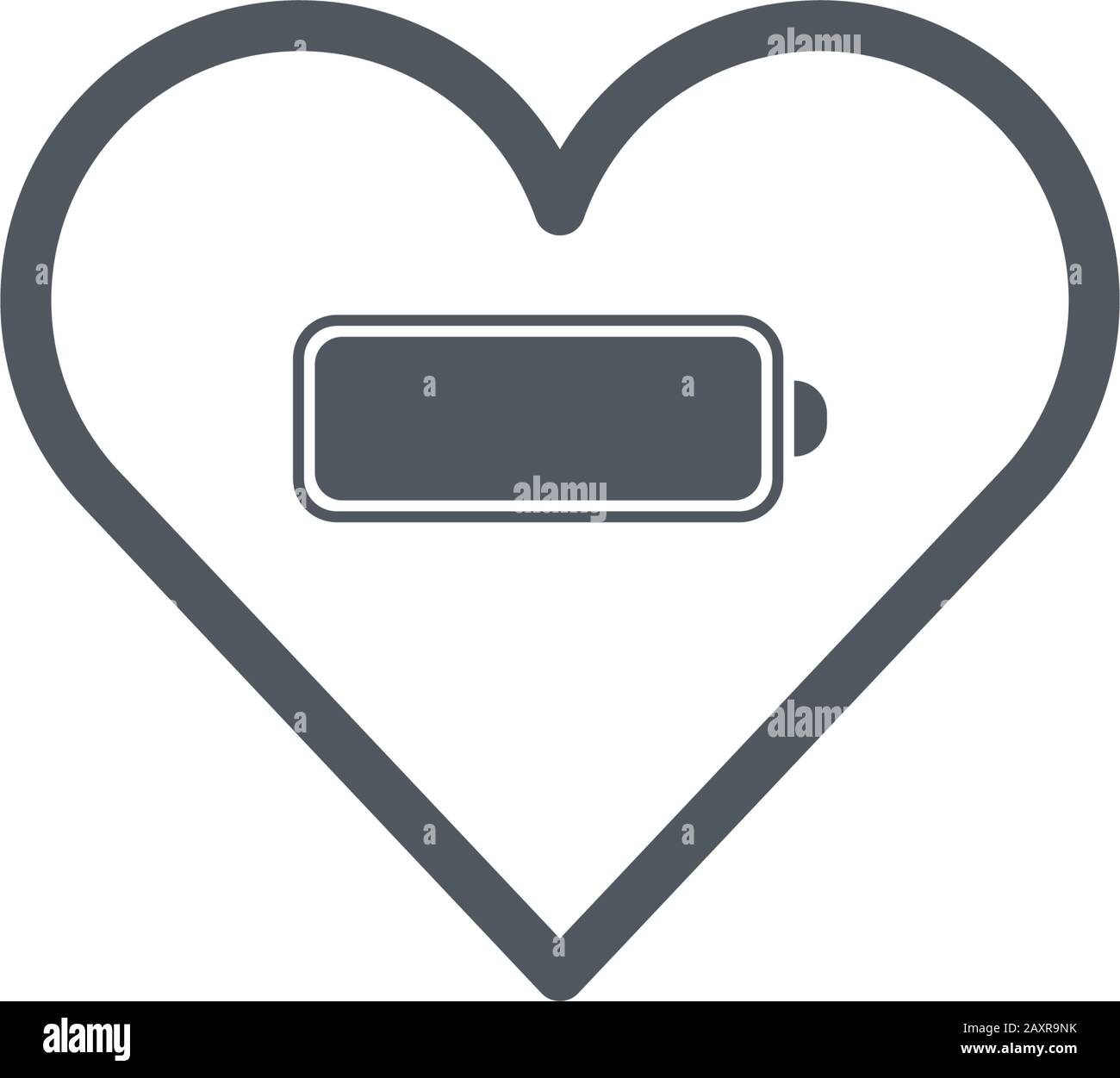 Heart with Battery Charging icon . Valentines day concept. Stock Vector ...
